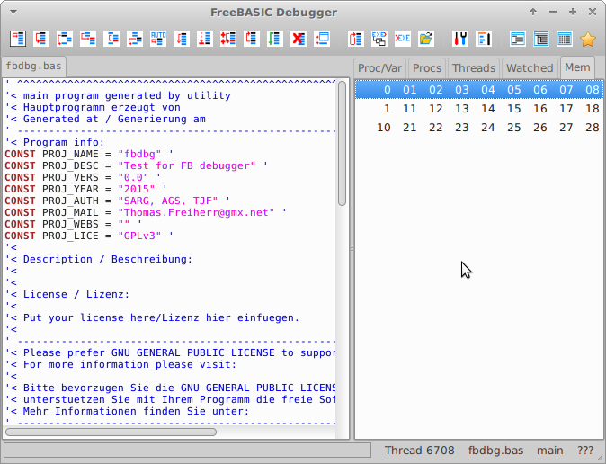 Cross platform GUI project (debugger for FreeBASIC) - freebasic.net