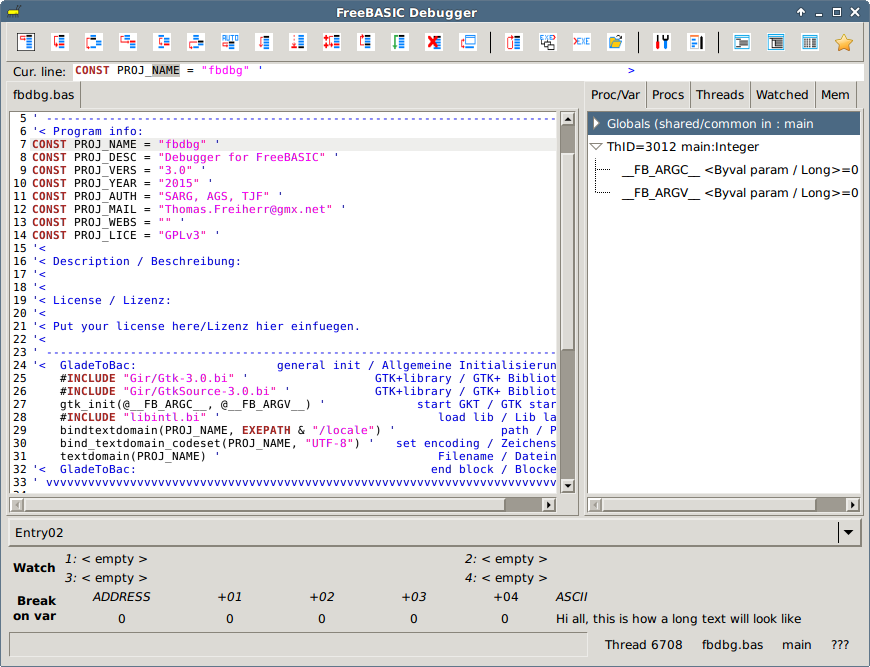 Cross platform GUI project (debugger for FreeBASIC) - freebasic.net