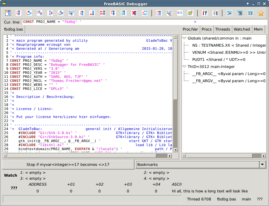 Cross platform GUI project (debugger for FreeBASIC) - freebasic.net